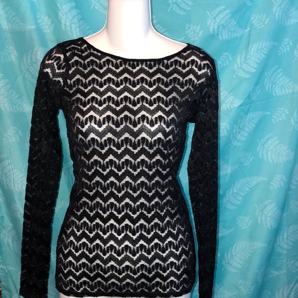 Forever 21 | Tops | Chevron Pattern Long Sleeve Mesh Top | Poshmark